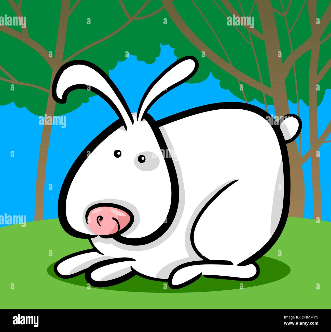 Cartoon Illustration of Cute Little White Bunny Stock Vector Image ...