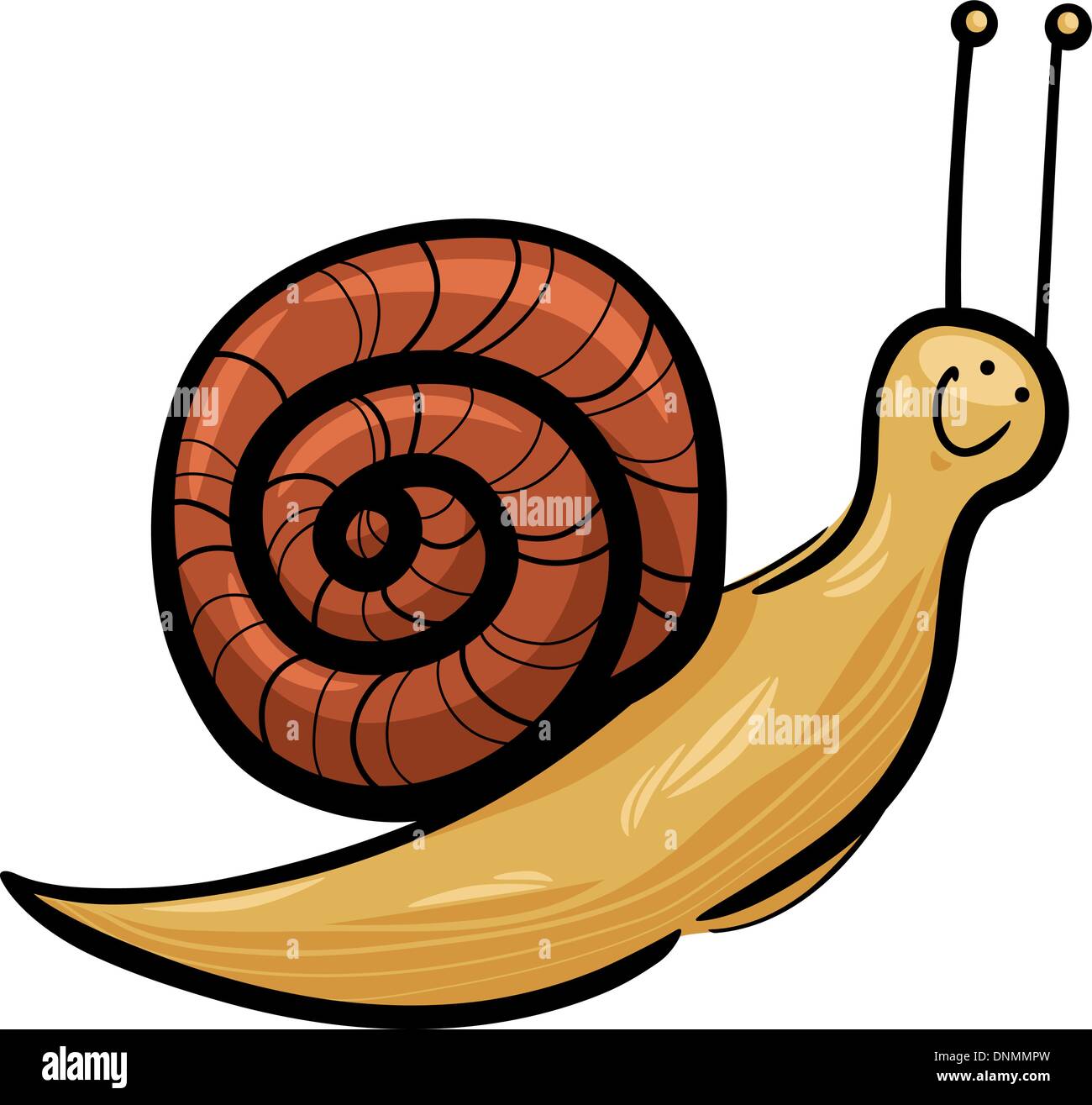 cartoon illustration of cute snail with shell Stock Vector Image & Art ...