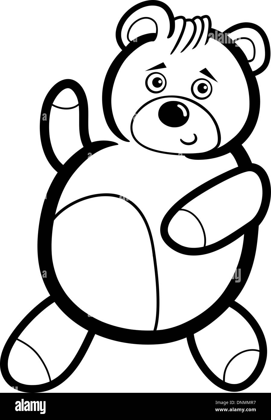 Illustration of Cute Teddy Bear Cartoon Character for Coloring Book or ...