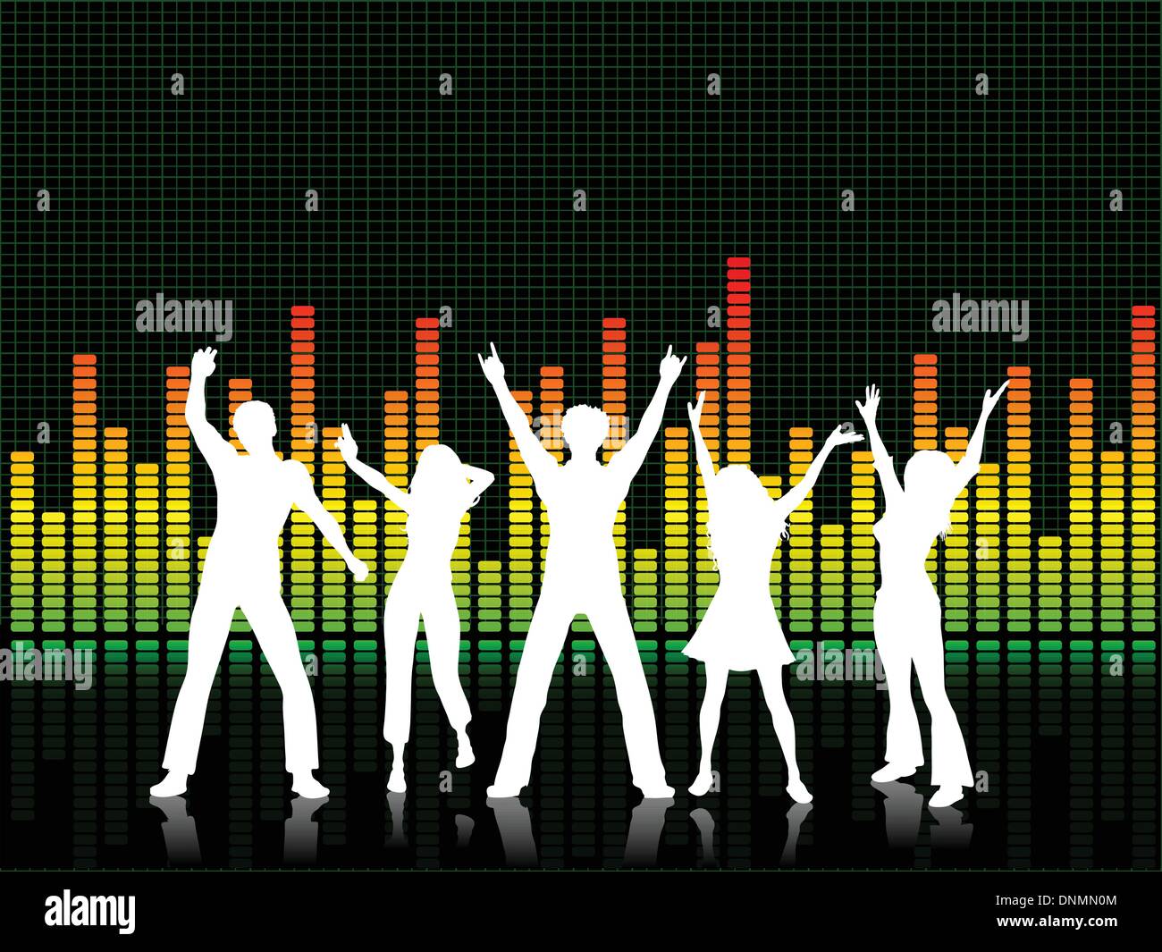 Silhouettes people dancing on graphic Stock Vector Images - Alamy