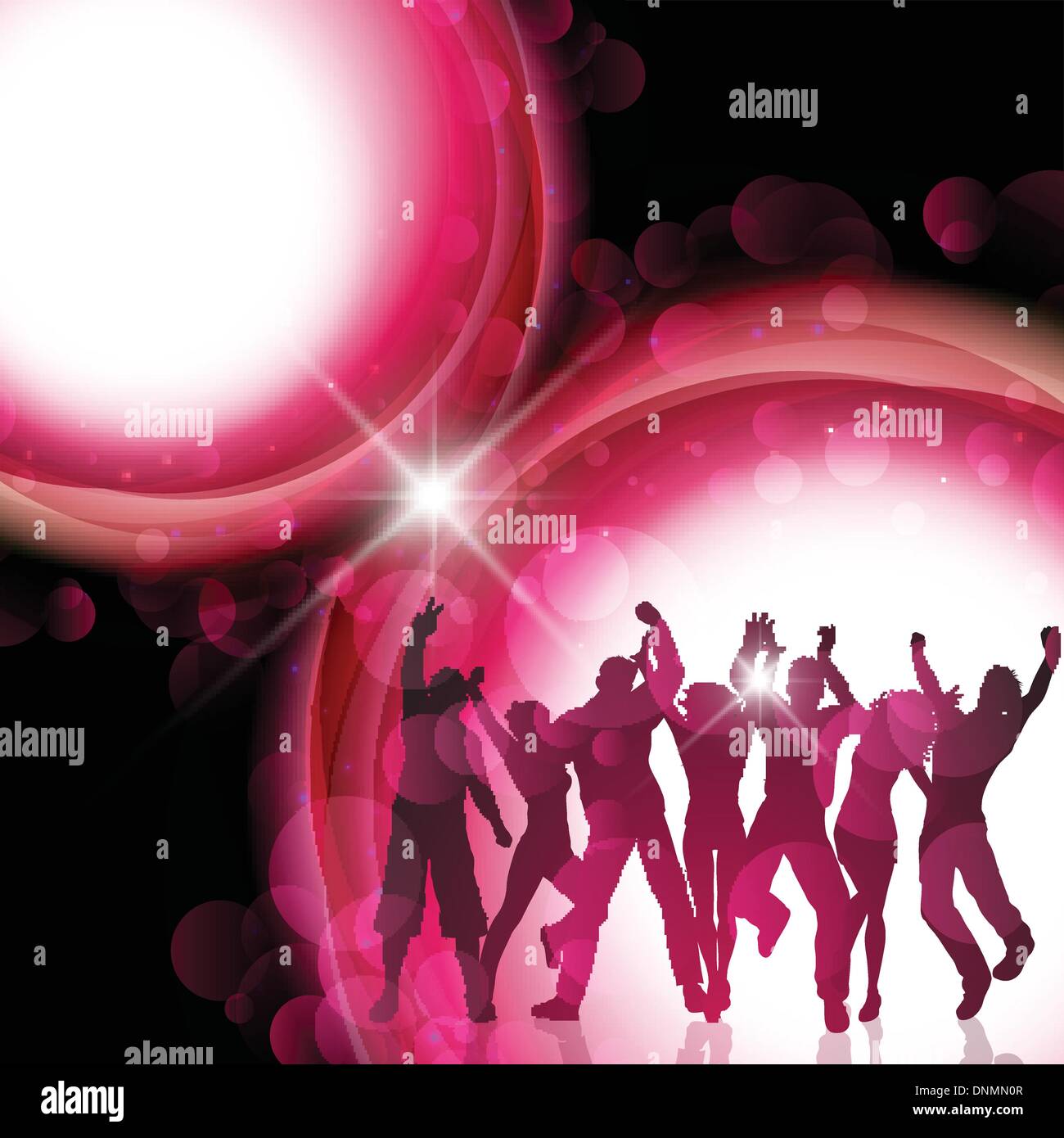 Silhouette of a group of party people dancing Stock Vector Image & Art ...