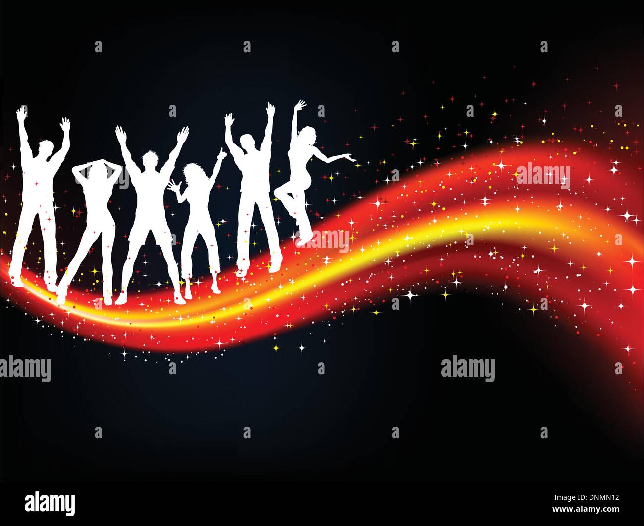 Silhouettes of people dancing on abstract background Stock Vector Image ...