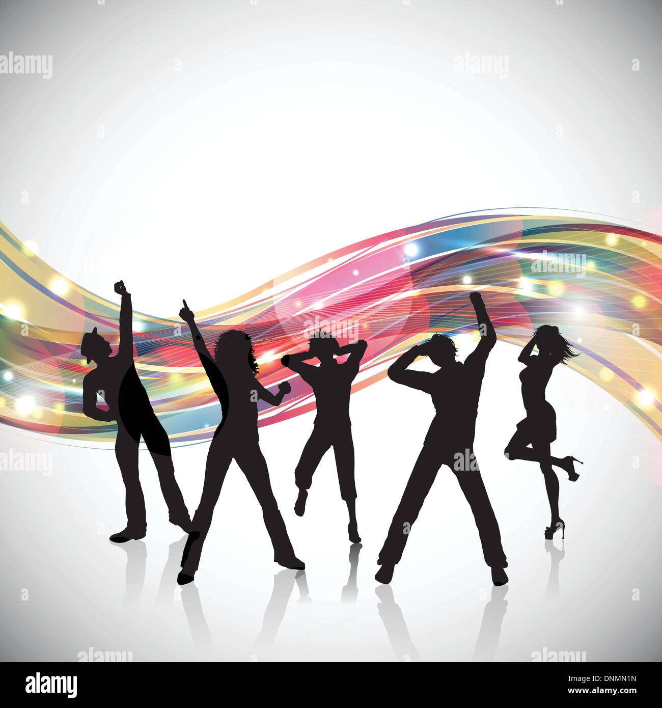 Silhouettes of people dancing on an abstract background Stock Vector ...