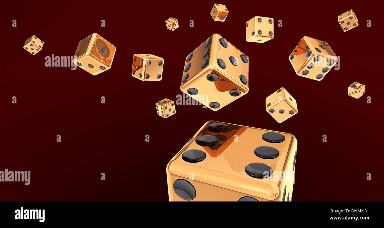 Gold dice 3d hi-res stock photography and images - Alamy
