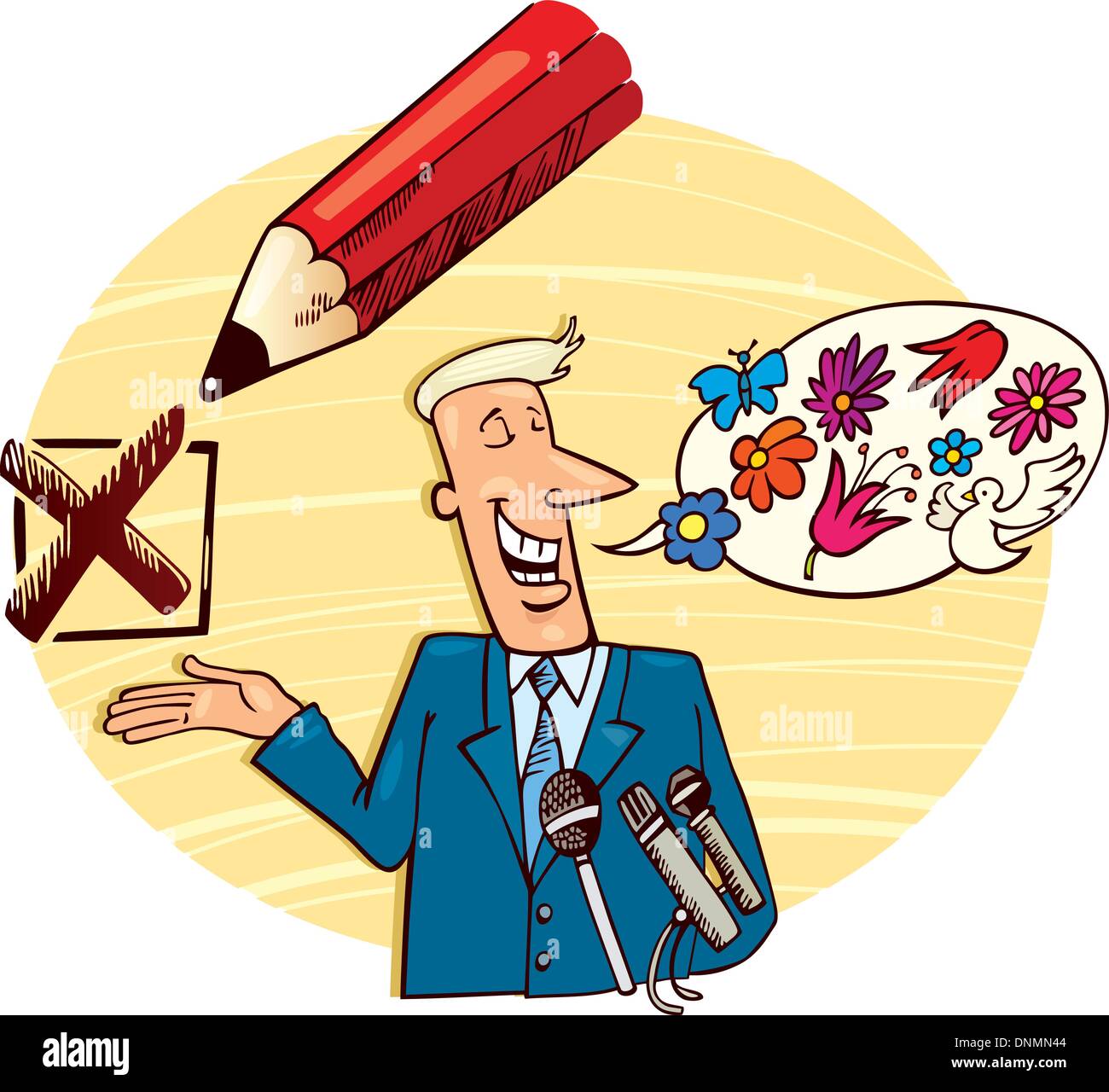 Politician giving cartoon hi-res stock photography and images - Alamy