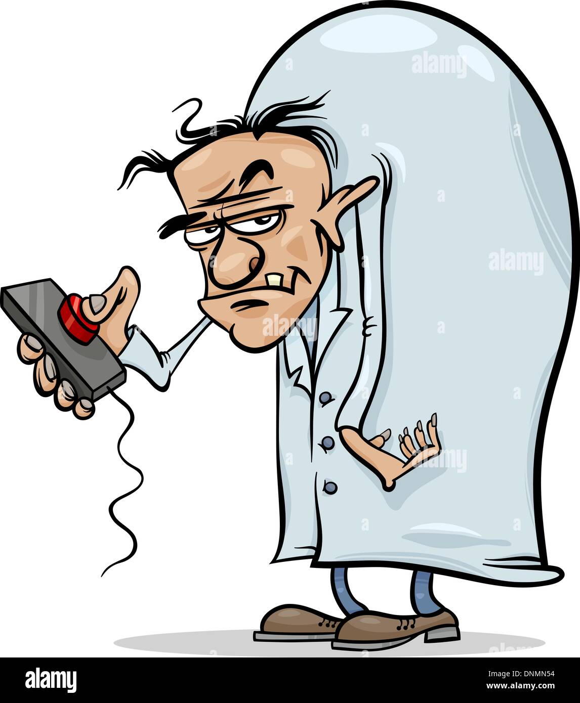 Cartoon Illustration of Spooky Halloween Evil Scientist Character Stock ...