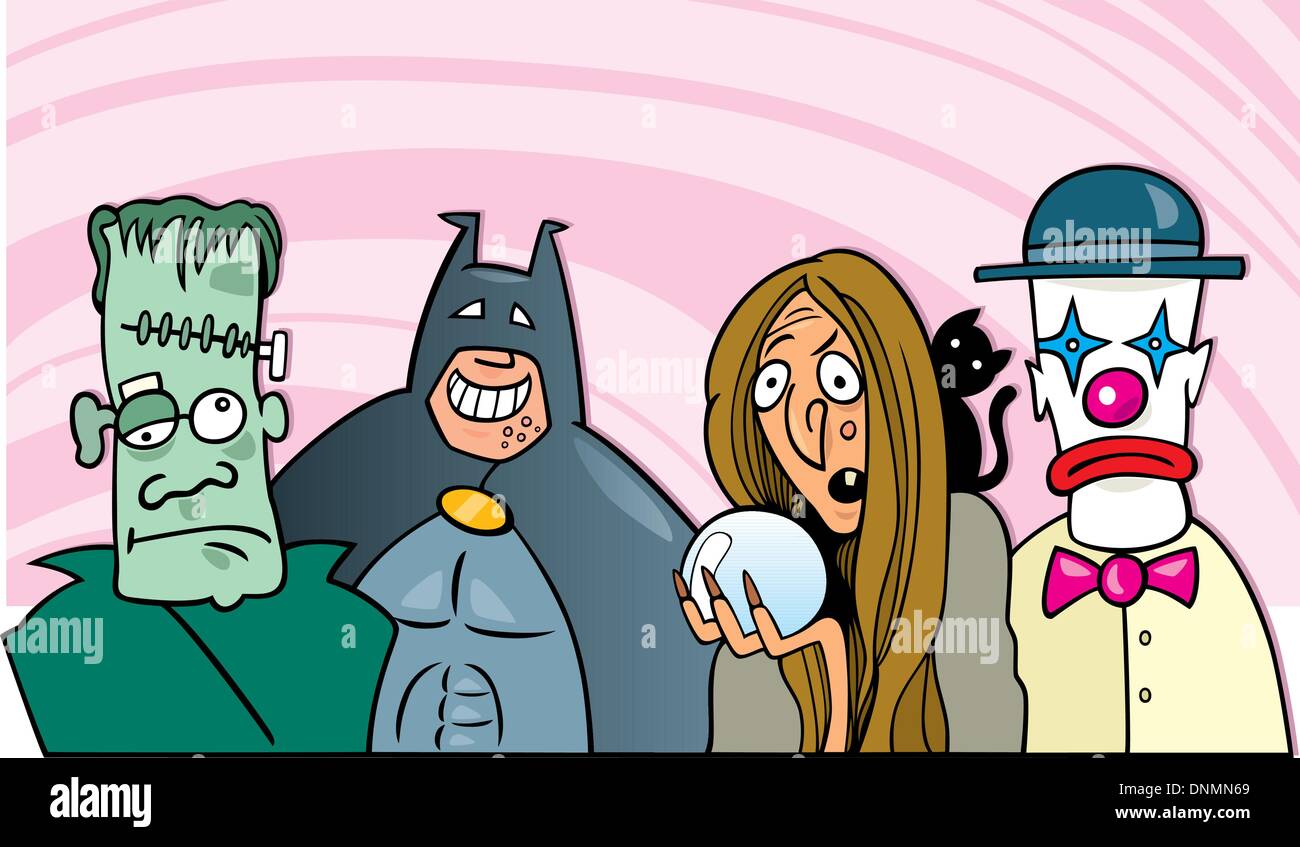 cartoon illustration of people on fancy dress ball Stock Vector Image ...