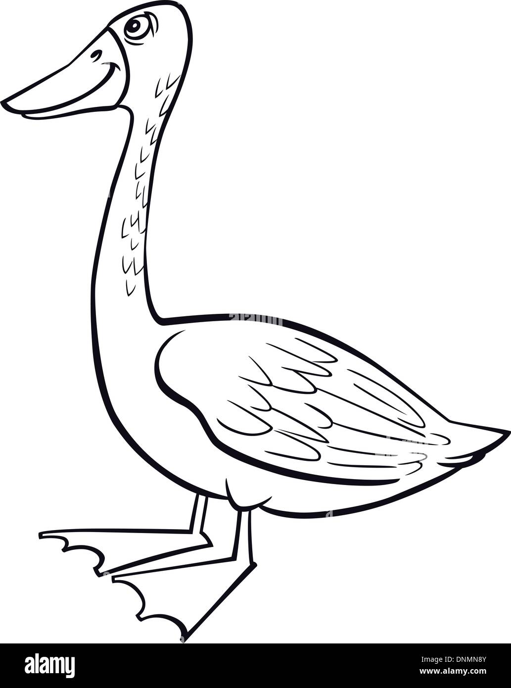 coloring page illustration of funny farm goose Stock Vector Image & Art ...