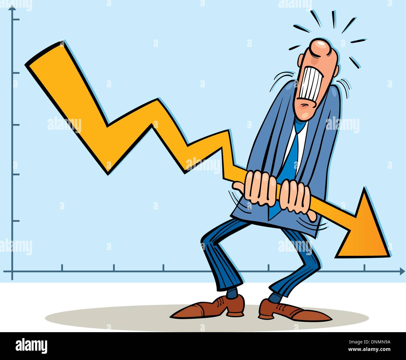 cartoon Illustration of man fighting with crisis Stock Vector Image ...