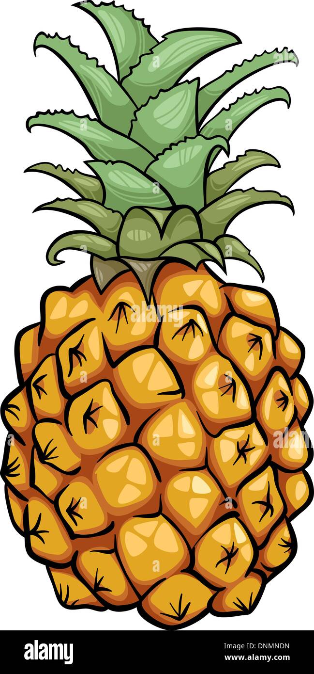 Cartoon Illustration of Pineapple Fruit Food Object Stock Vector Image ...