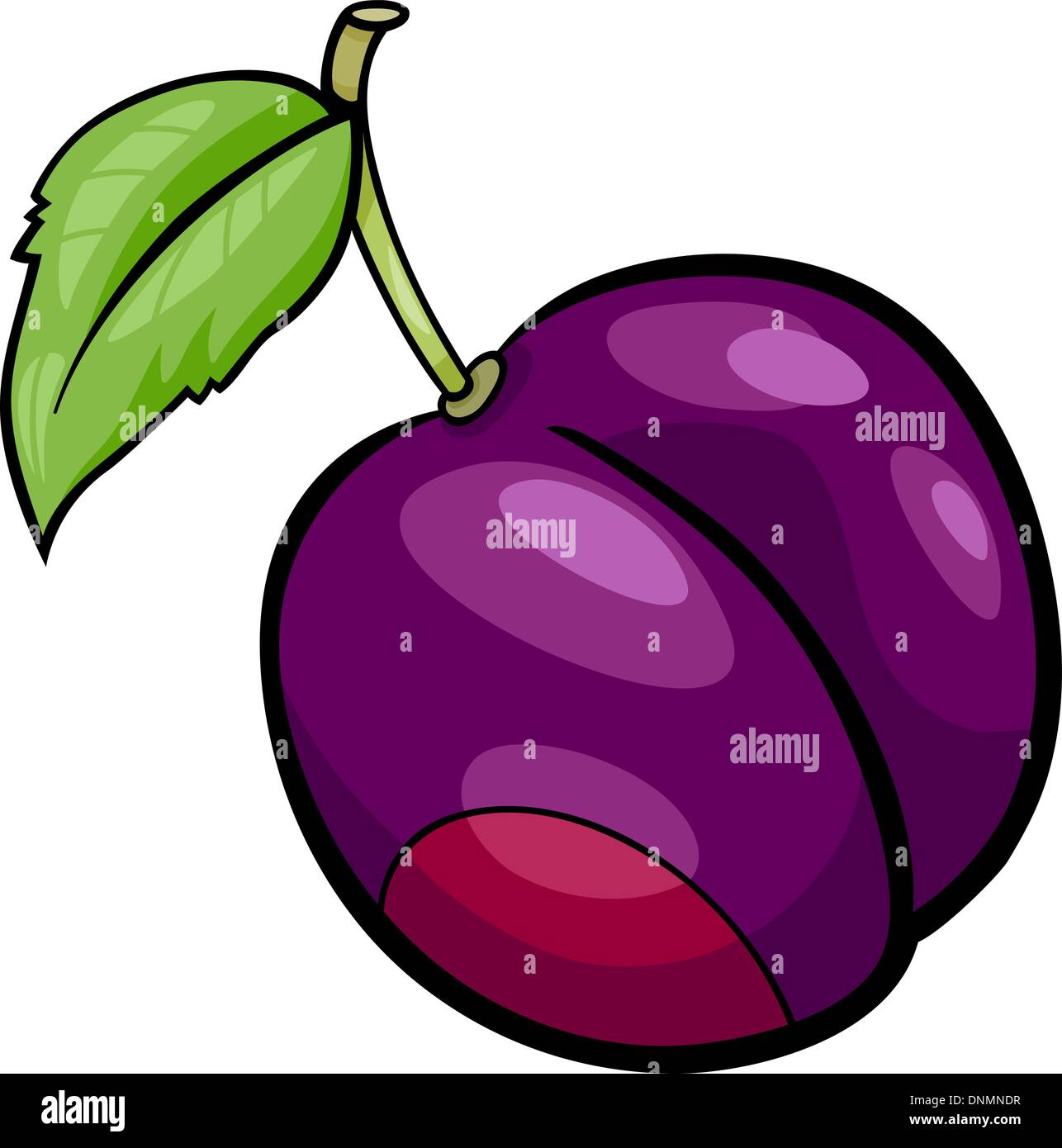 Cartoon Illustration of Plum Fruit Food Object Stock Vector Image & Art ...