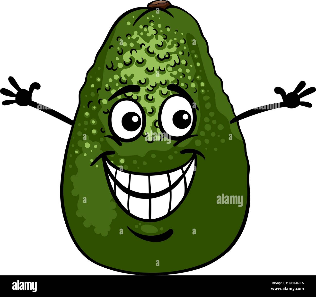 Cartoon Illustration of Funny Avocado Fruit Food Comic Character Stock ...