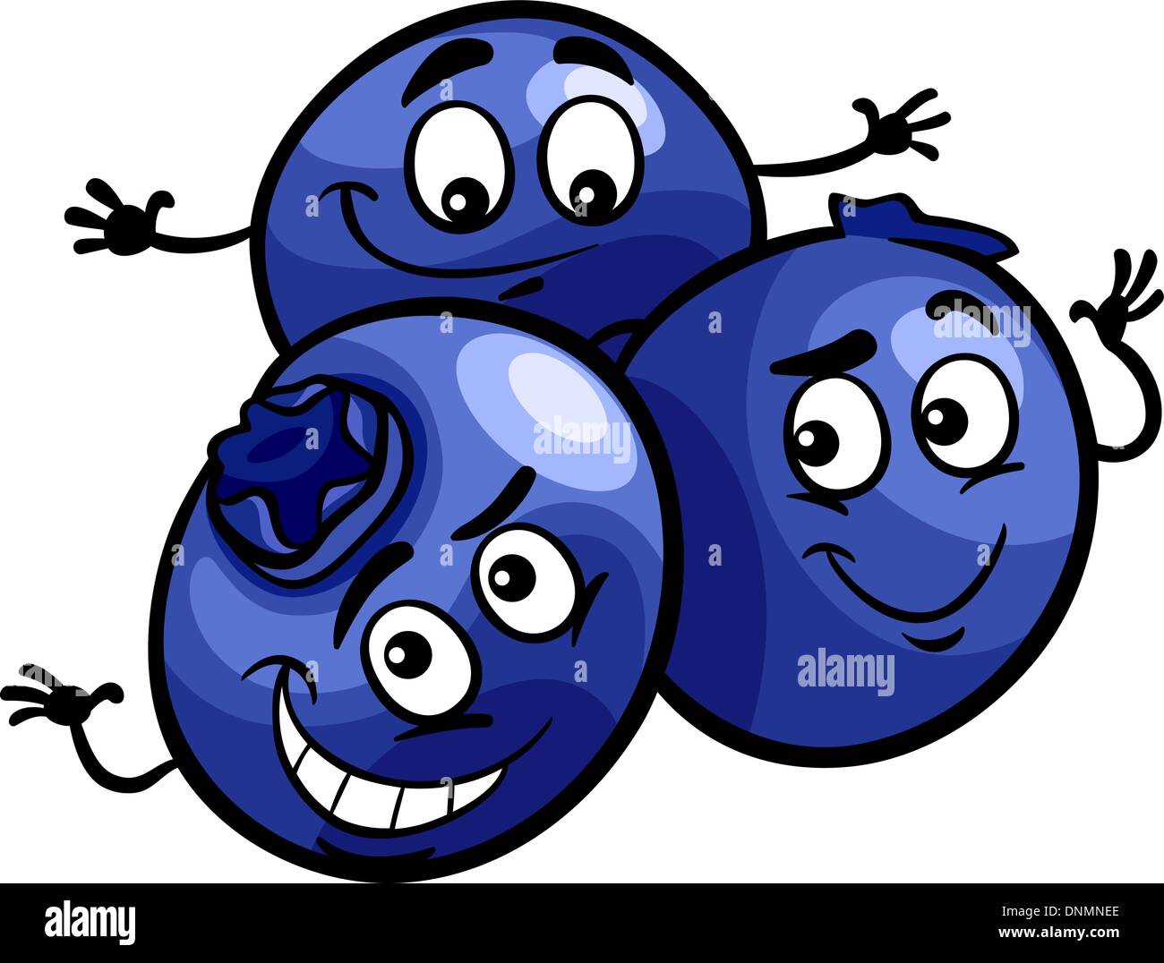 Cartoon Illustration of Funny Blueberry Berry Fruits Food Comic ...