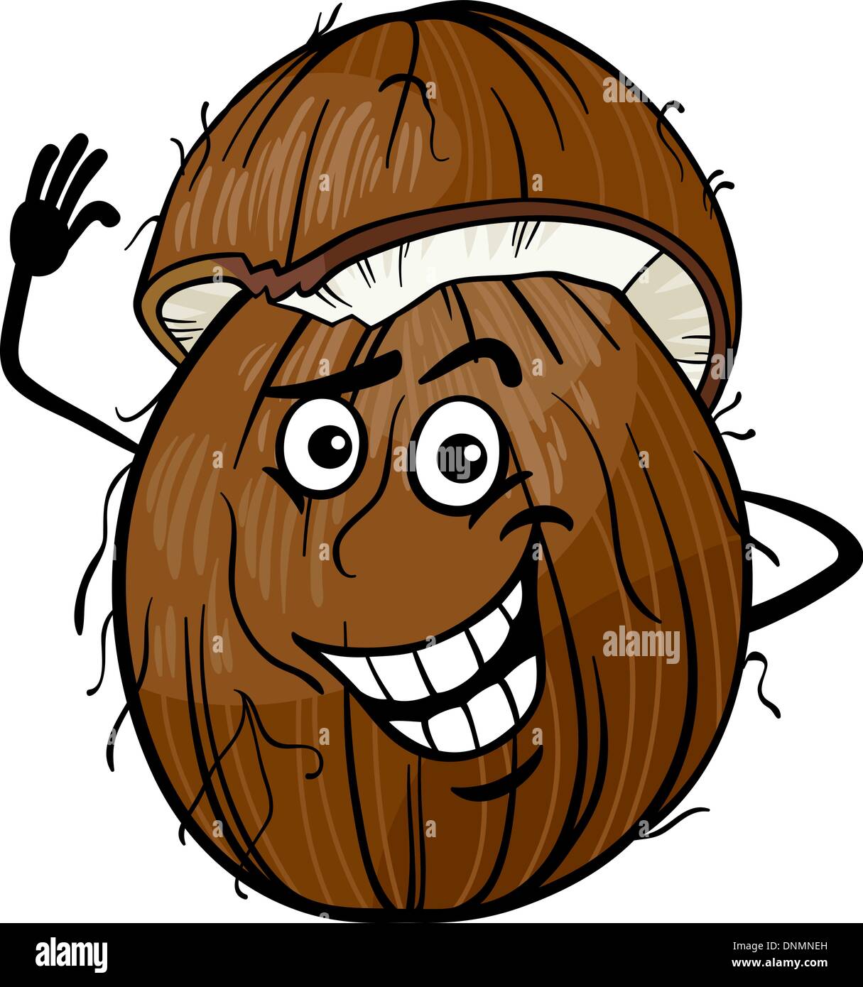 Cartoon Illustration of Funny Coconut Fruit Food Comic Character Stock ...