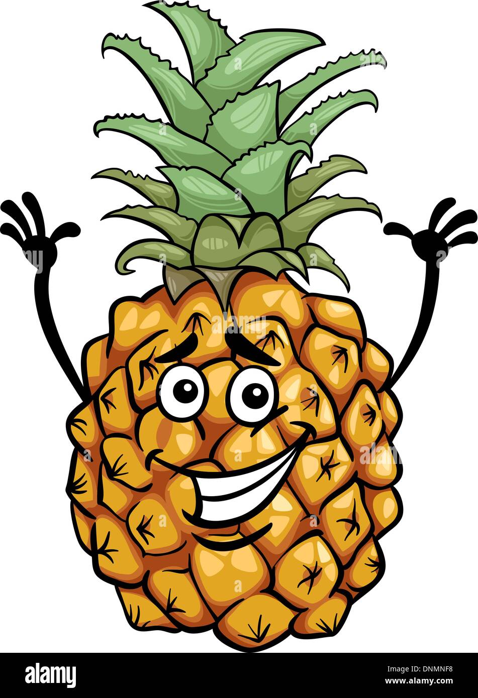 Cartoon Illustration of Funny Pineapple Fruit Food Comic Character Stock Vector Image & Art - Alamy