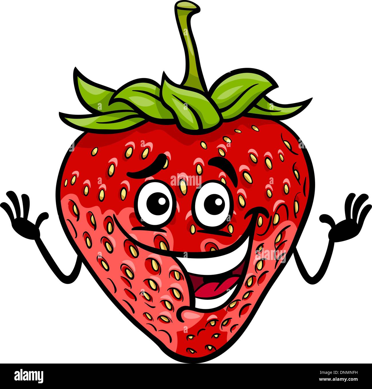 Cartoon Illustration of Funny Strawberry Fruit Food Comic Character ...