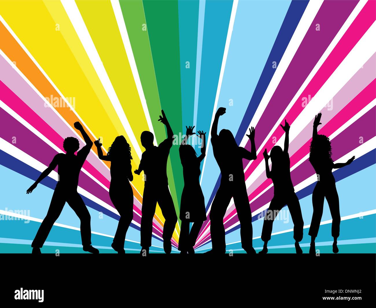 Group boys girls dancing Stock Vector Images - Alamy