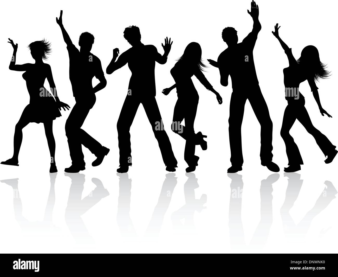 Dancing crowd silhouette Cut Out Stock Images & Pictures - Alamy