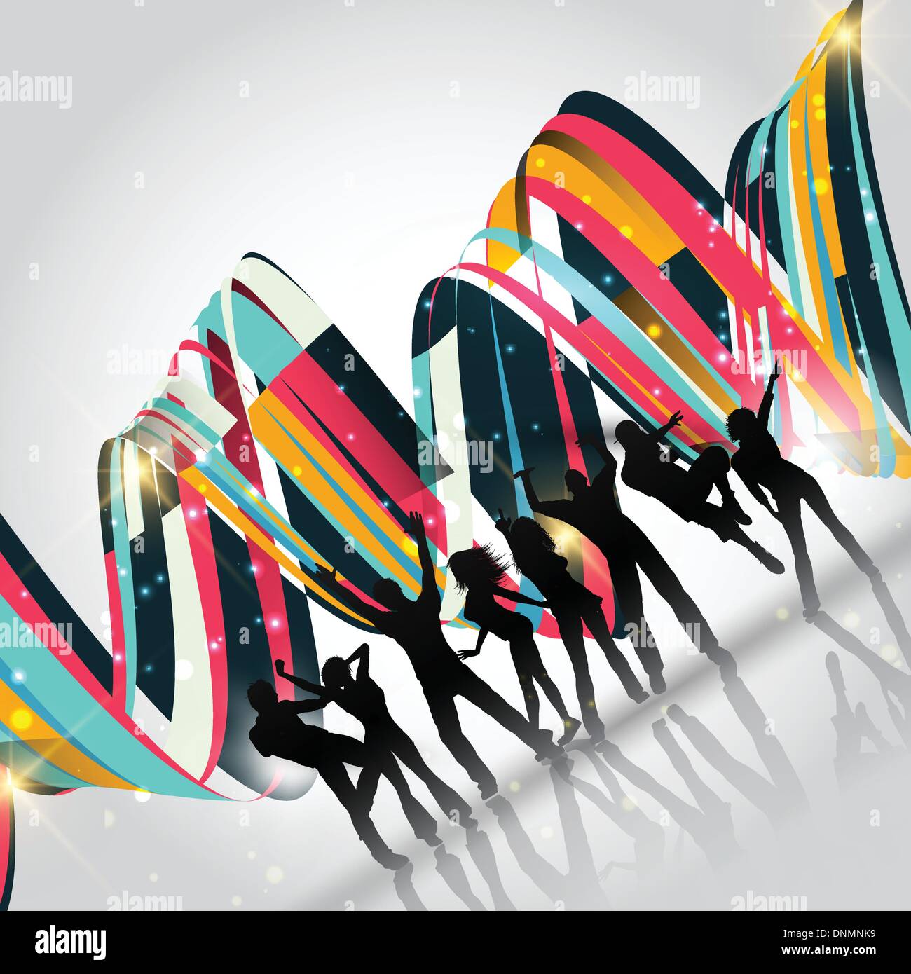 Silhouettes of people dancing on an abstract background Stock Vector ...