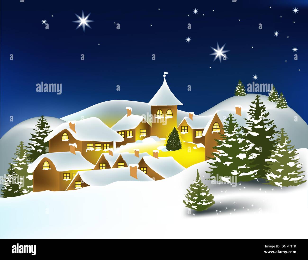 Holiday winter landscape background Stock Vector Images - Alamy