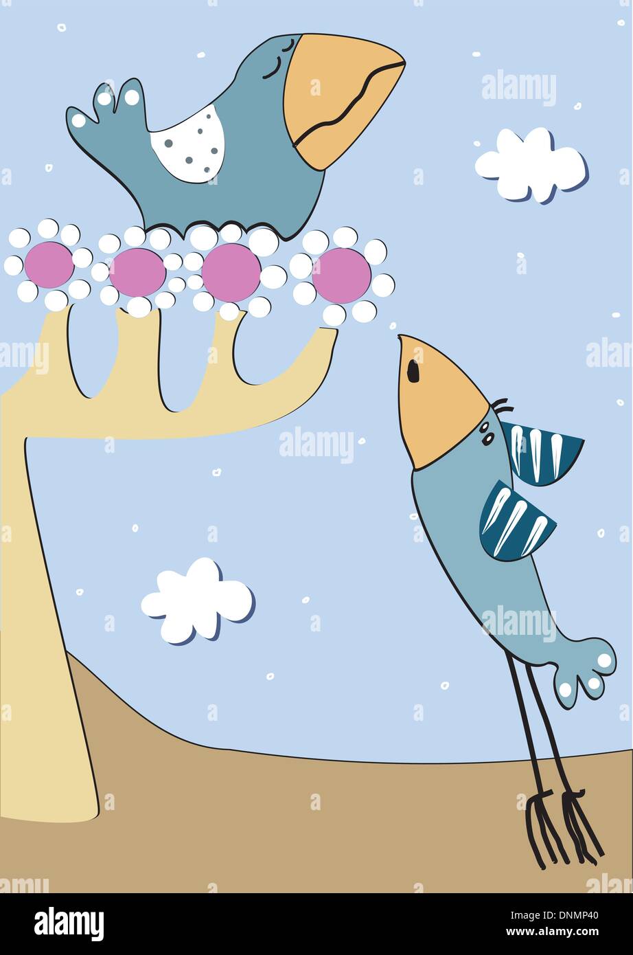 Tweeting birds cartoon Stock Vector Images - Alamy