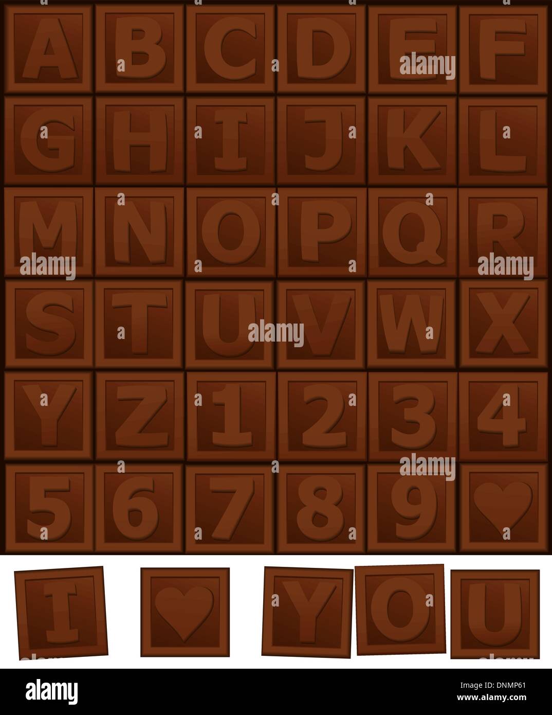 Chocolate alphabet Stock Vector Images - Alamy