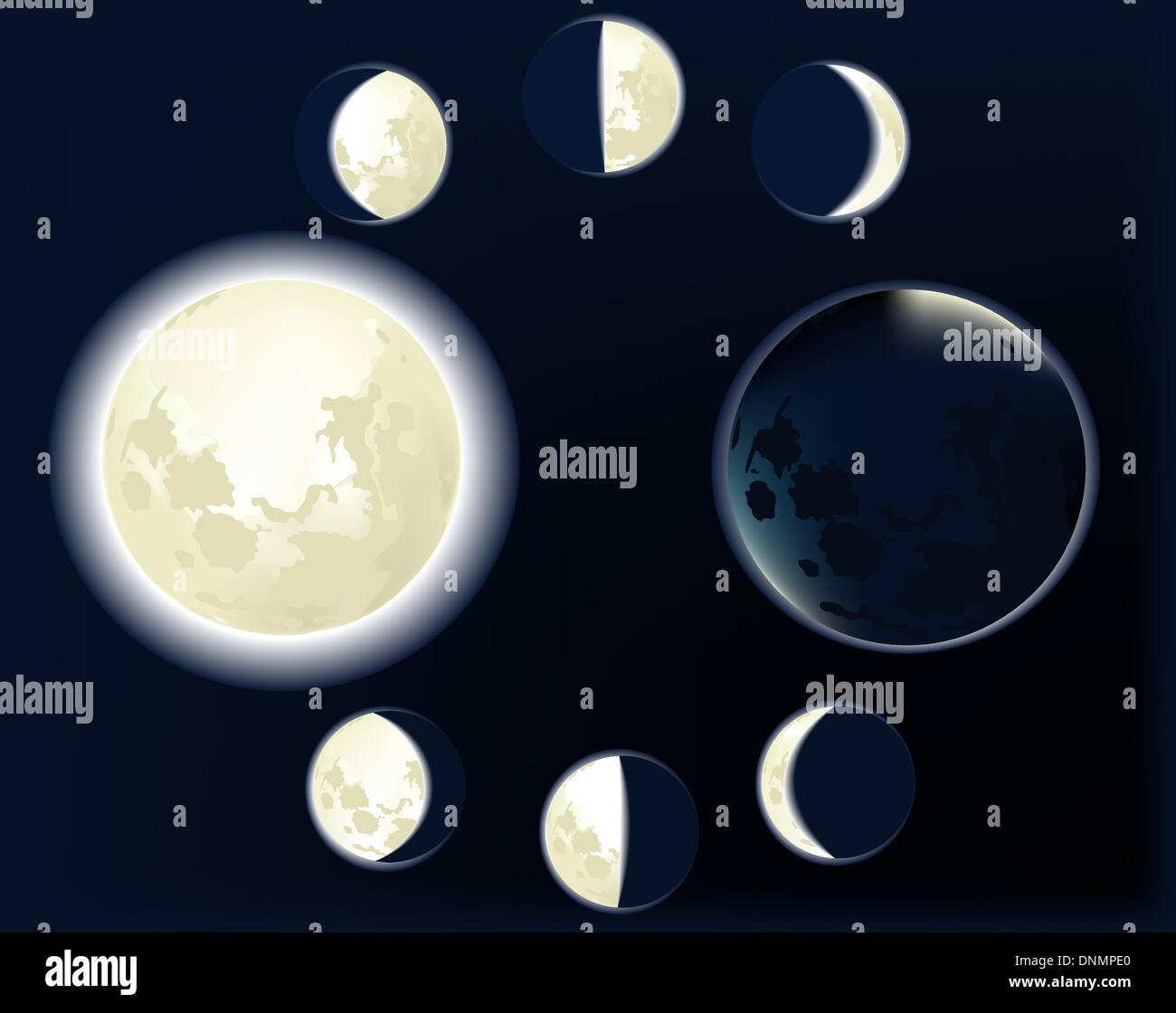 Moon phases Stock Vector Images - Alamy