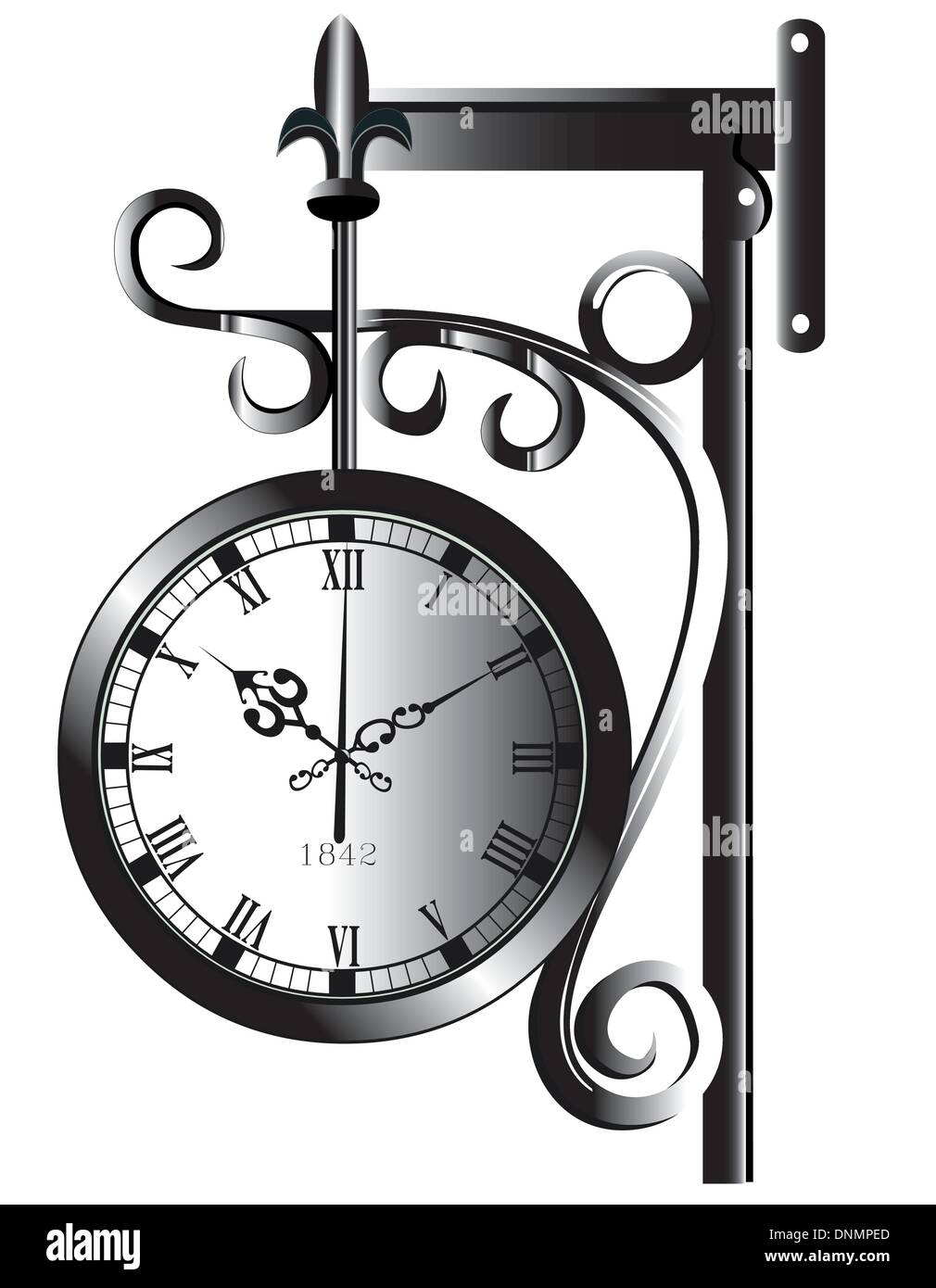 Train Station Clock Stock Vector Image & Art - Alamy