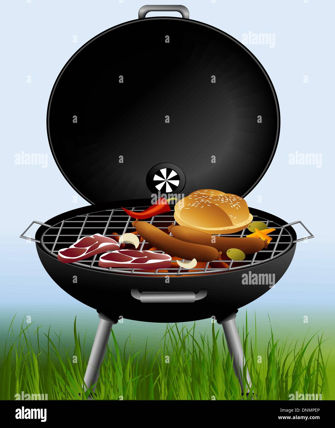 Barbeque campfire Stock Vector Images - Alamy
