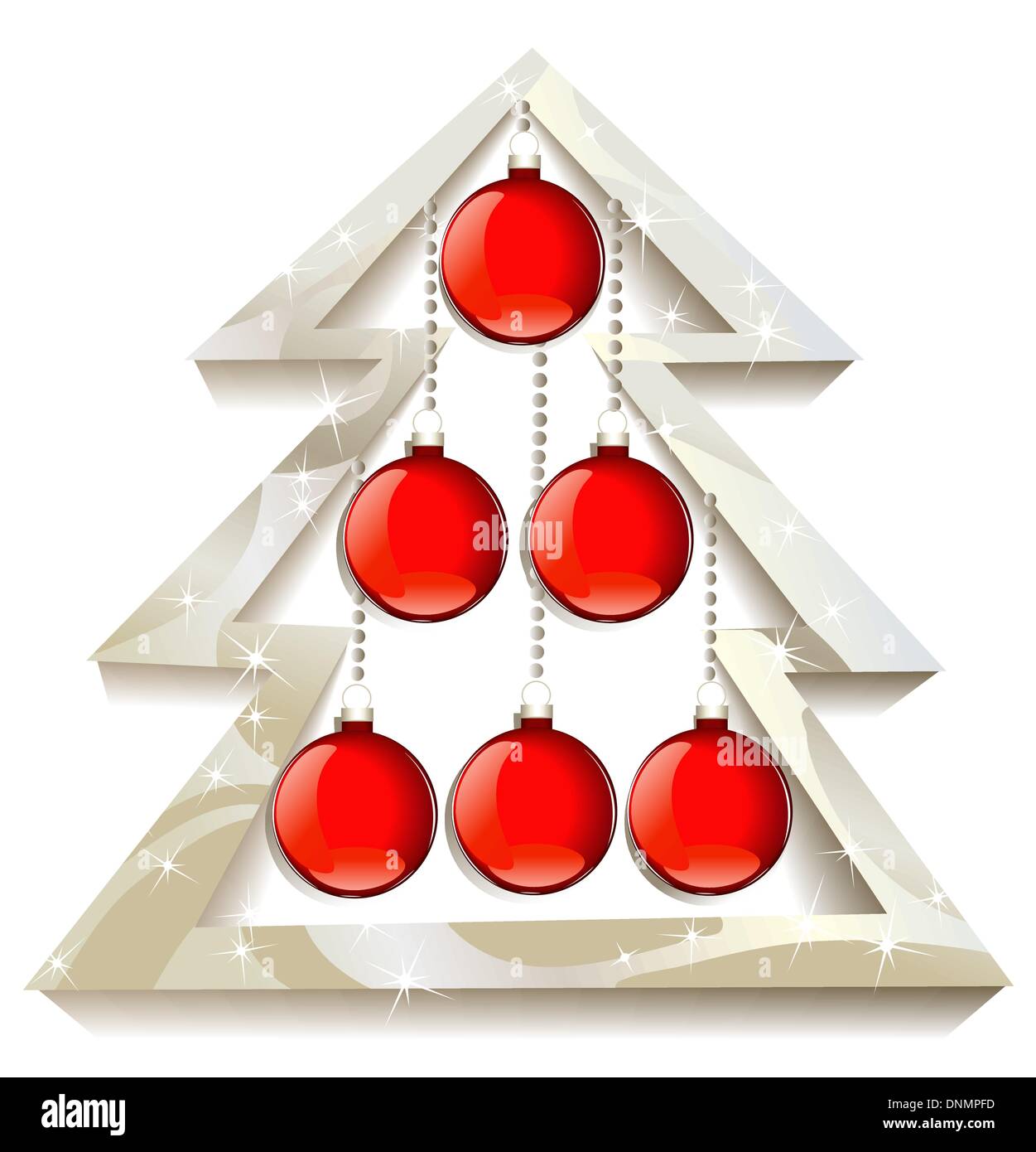 Christmas background tree white ball Stock Vector Images - Alamy