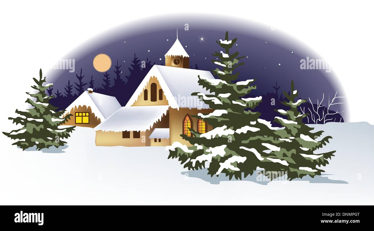 Holiday winter landscape background Cut Out Stock Images & Pictures - Alamy