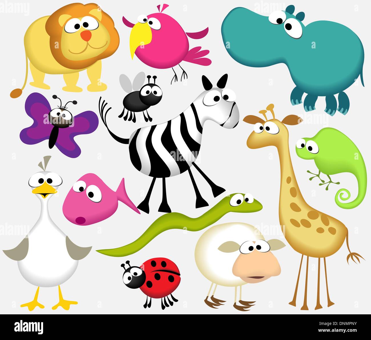 Funny Cartoon Animals Stock Vector Image Art Alamy
