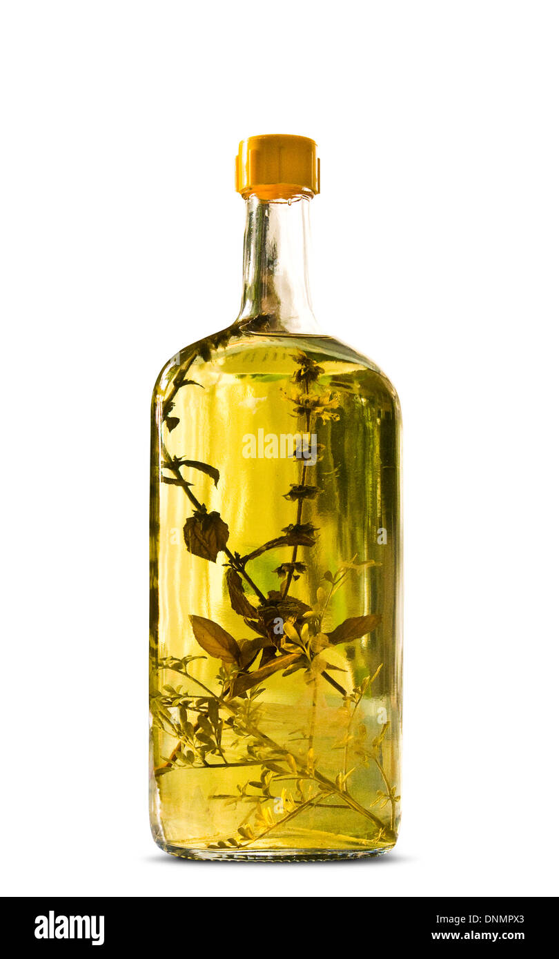 Bottle of herb brandy (rakia) from Croatia on a white background Stock ...