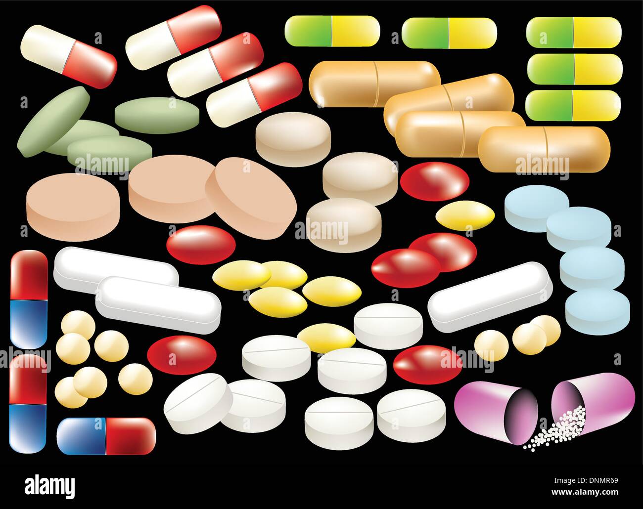 Pharmaceutical antibiotics pills capsules Stock Vector Images - Alamy