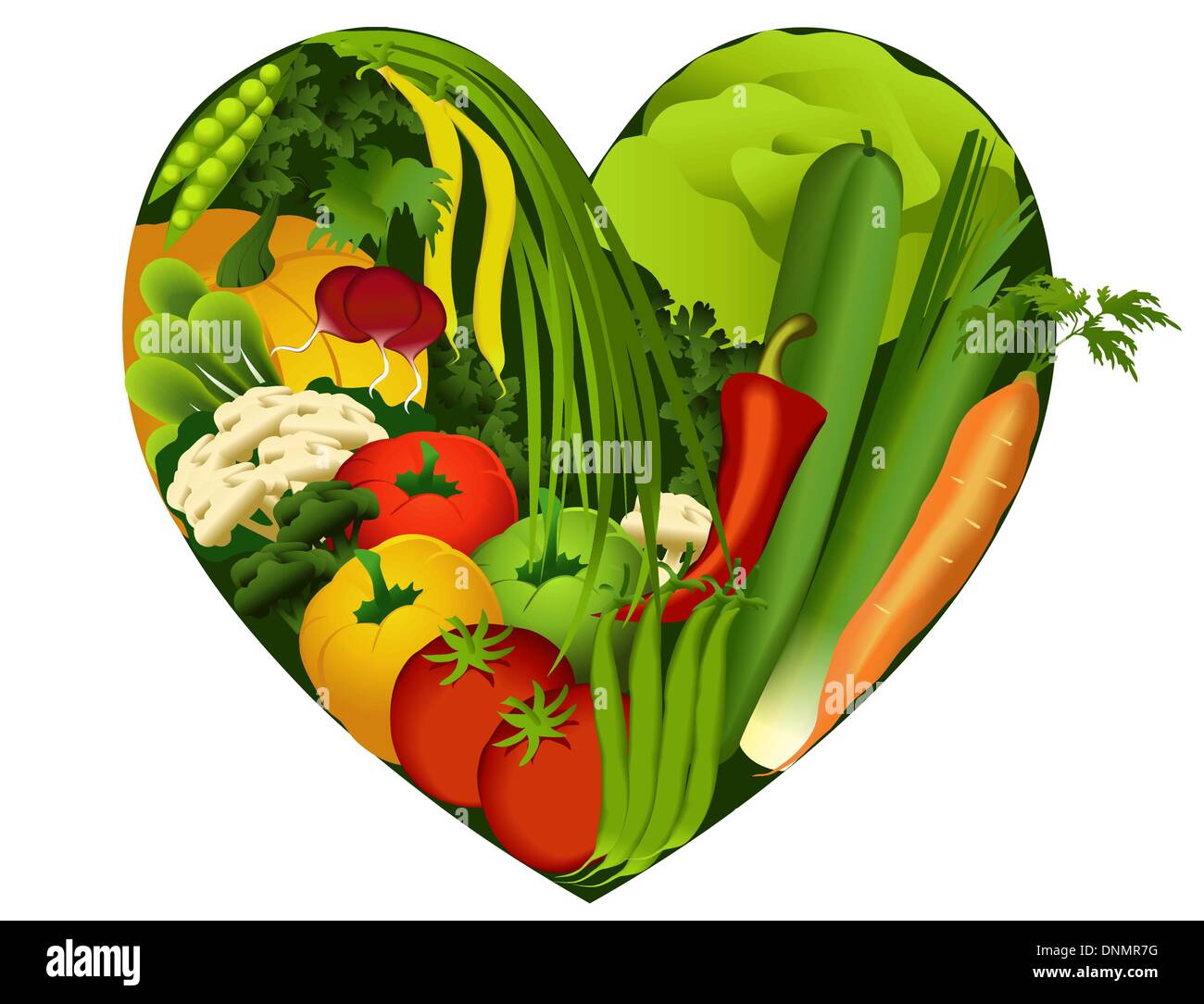 Vegetables in heart shape Stock Vector Image & Art - Alamy