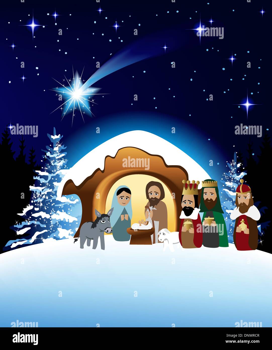 Nativity scene three holy Stock Vector Images - Alamy