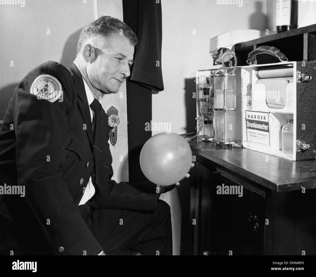 Breathalyzer police Black and White Stock Photos & Images - Alamy