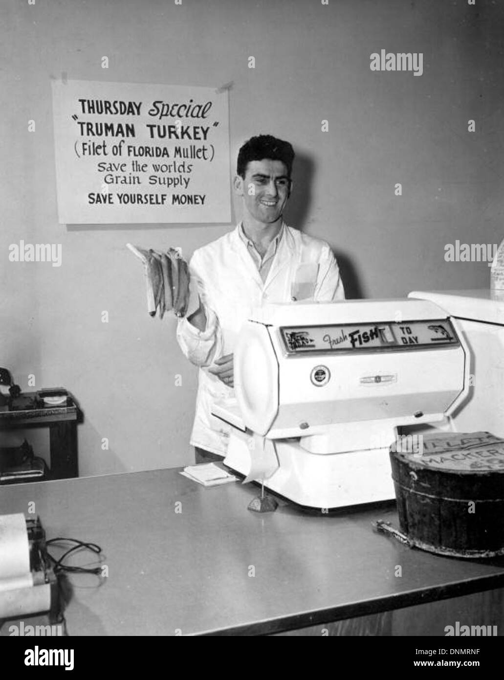 Truman Turkey, also known as mullet, is shown for sale at Nad Dobson's ...