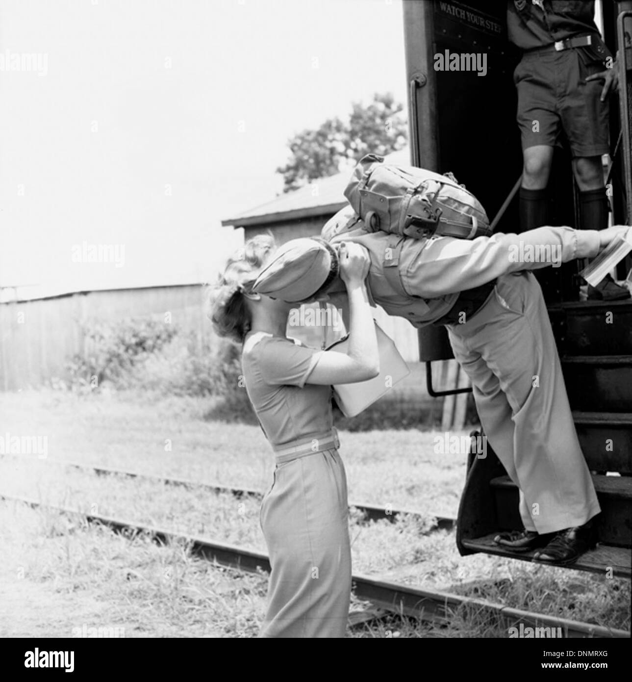 Goodbye at train station Black and White Stock Photos & Images - Alamy