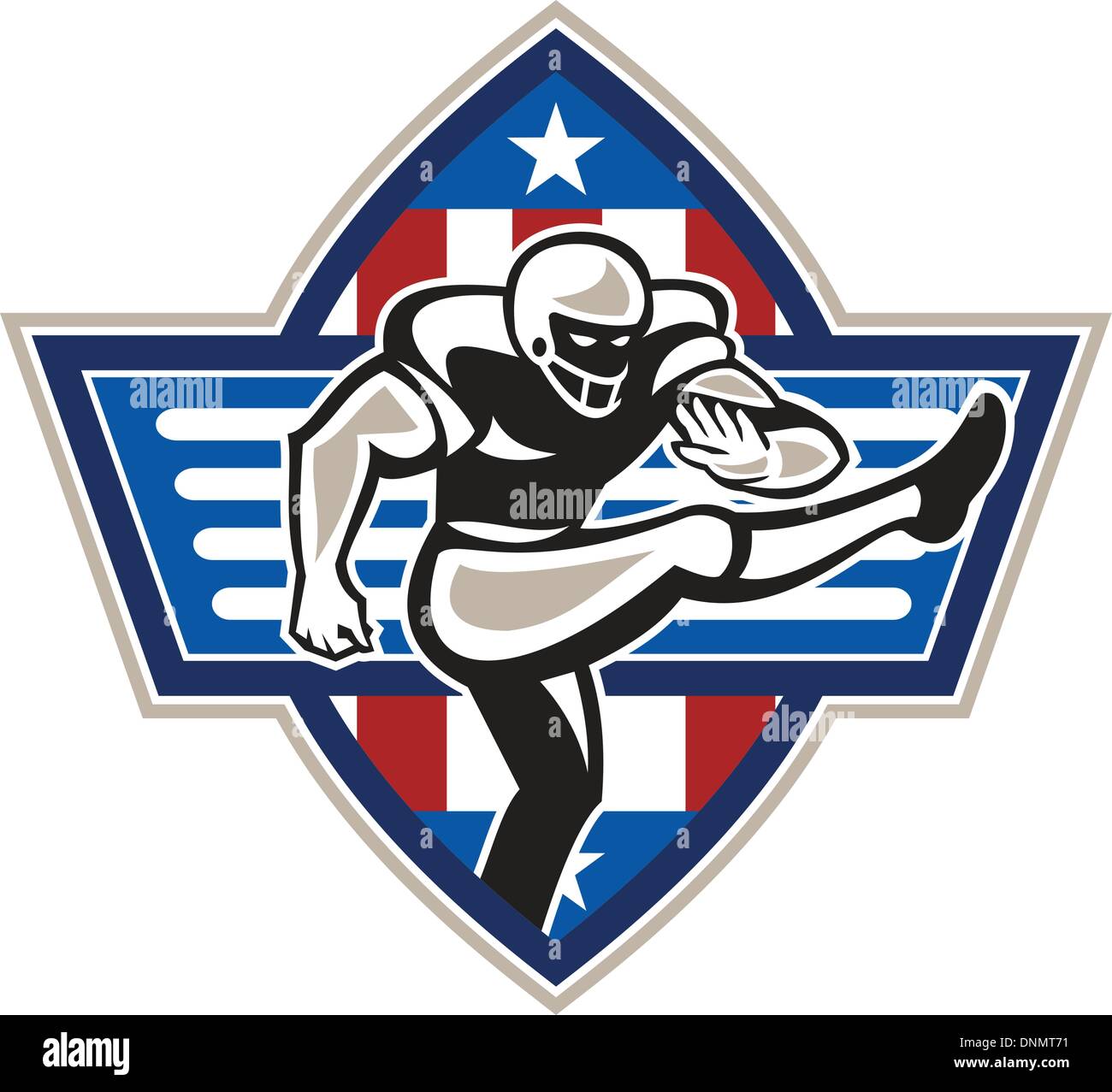 Illustration of an american football gridiron player placekicker ...