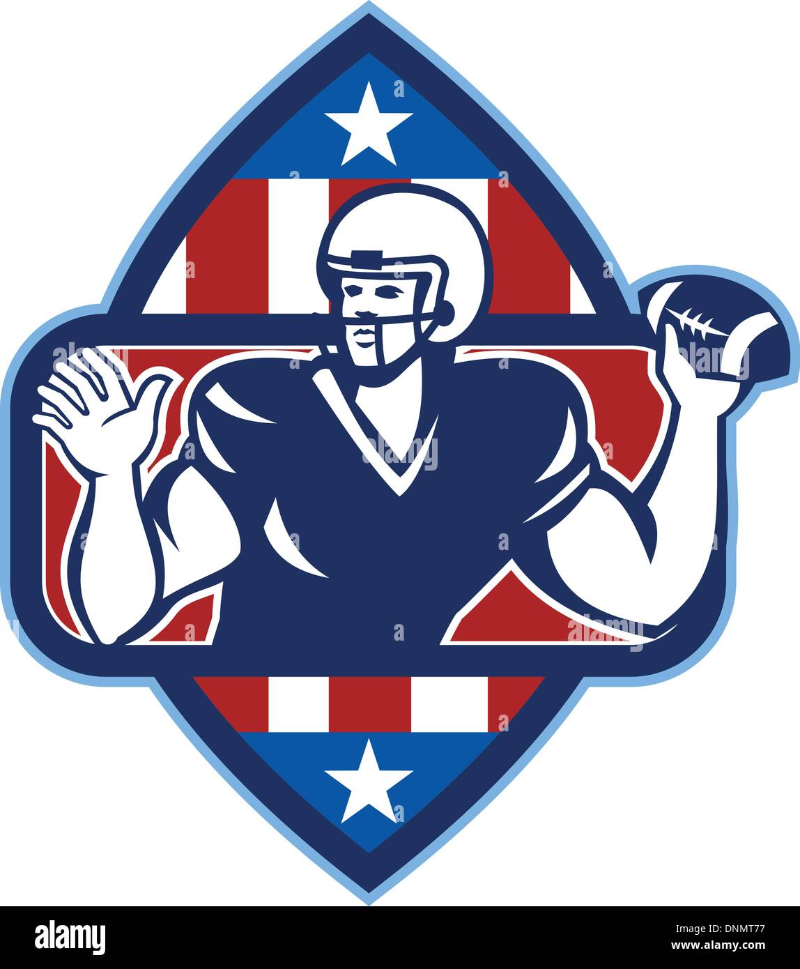 Illustration of an american football gridiron quarterback player ...