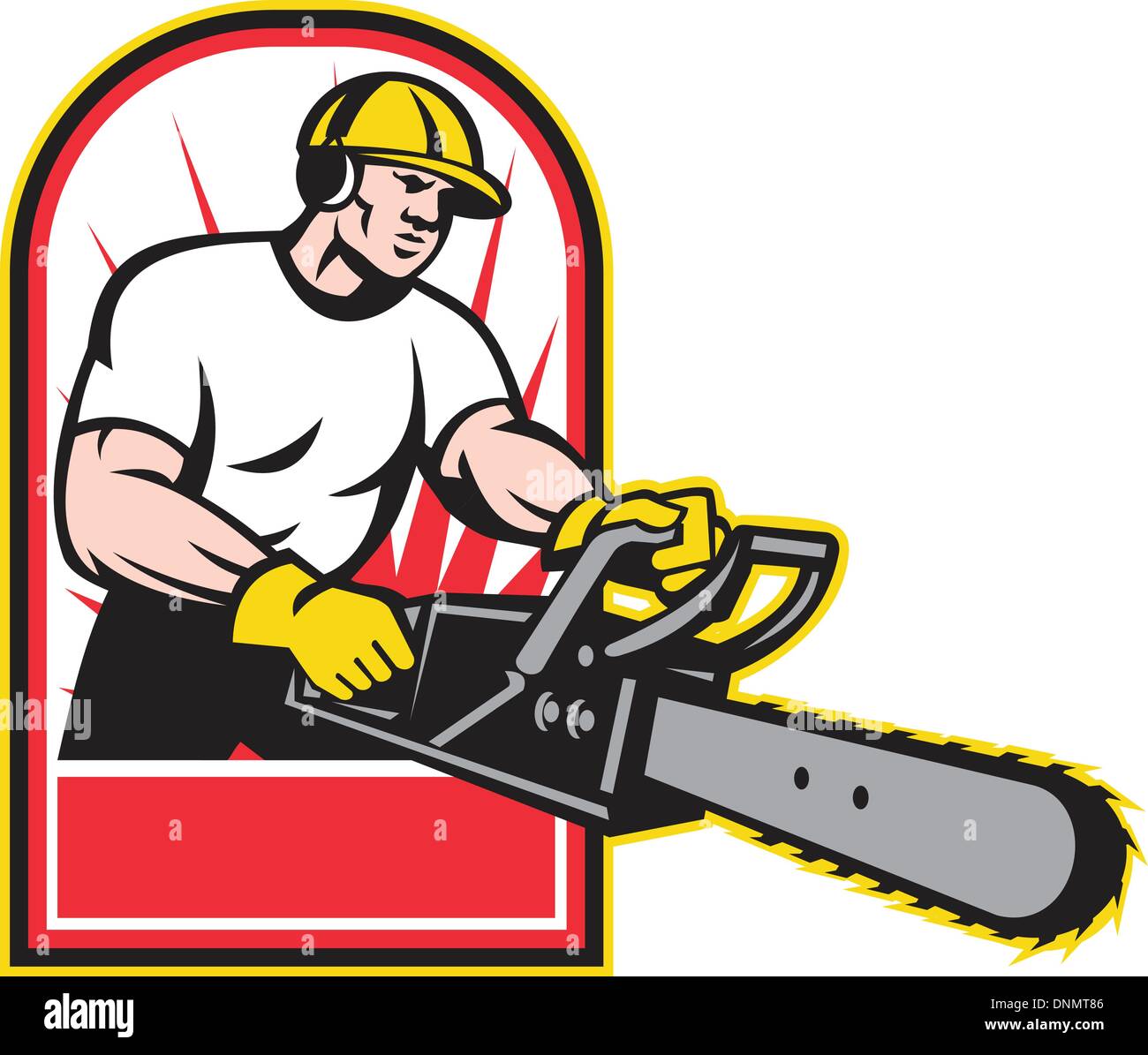 Illustration of an arborist,tree surgeon,tree trimmer or pruner ...