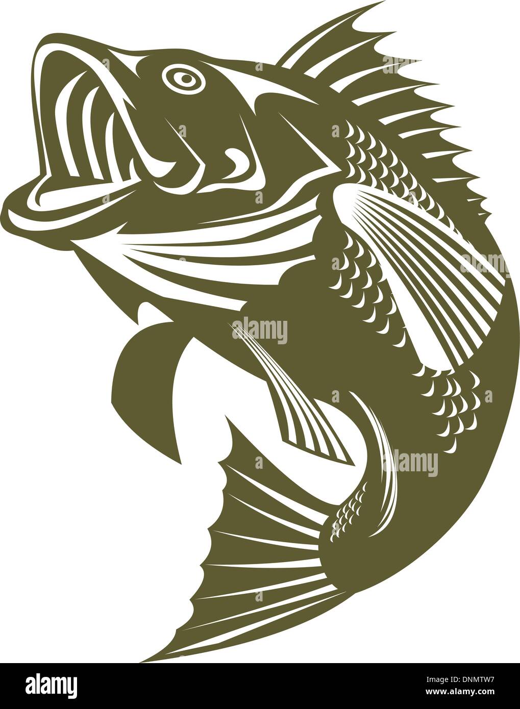 Jumping Bass Silhouette