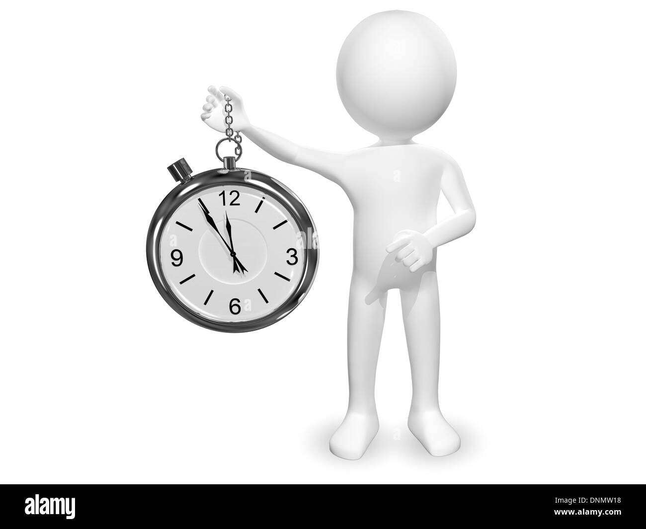 3d abstract illustration of a man with a clock Stock Photo - Alamy