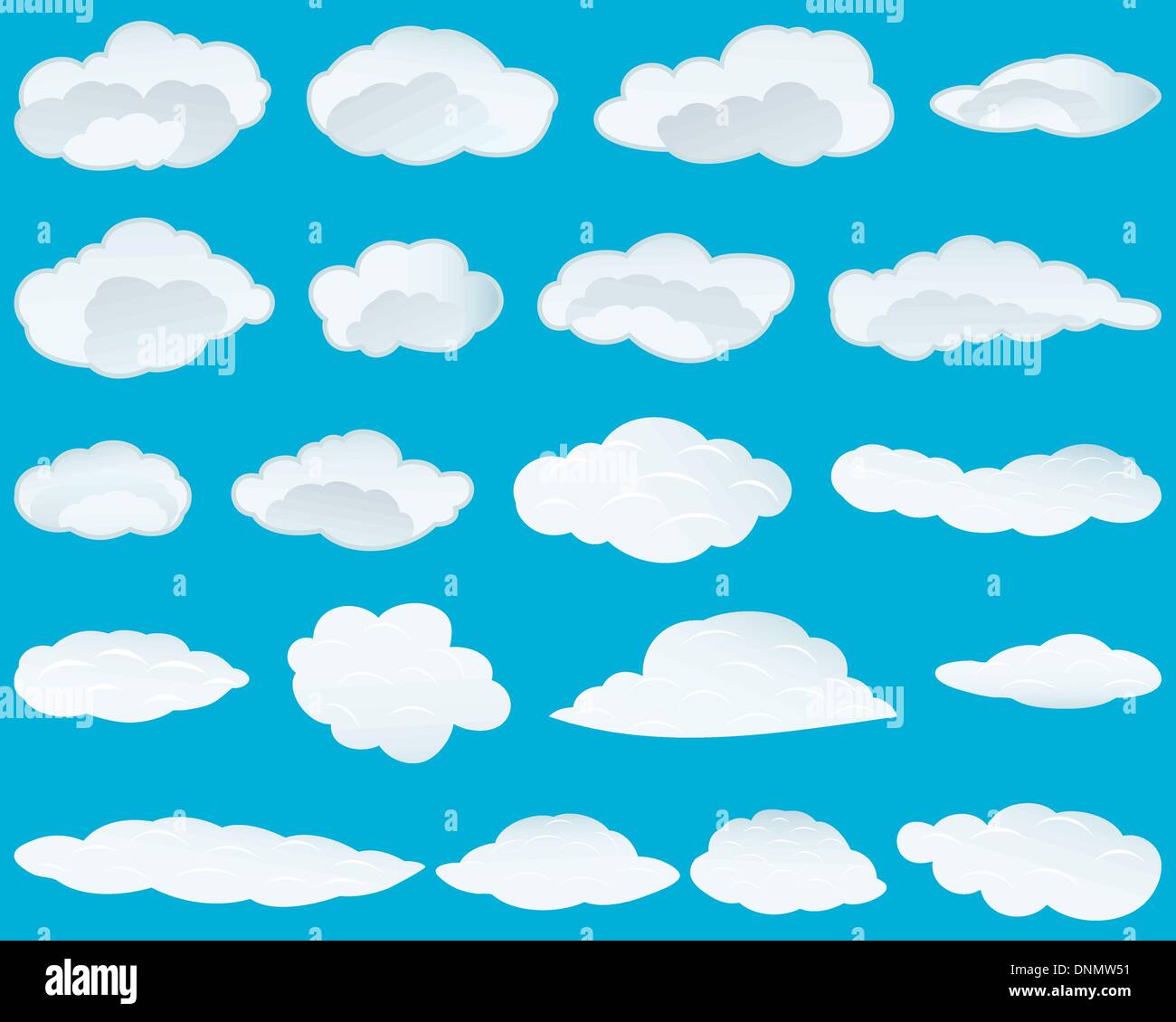 Set of vector clouds background for design use Stock Vector Image & Art ...