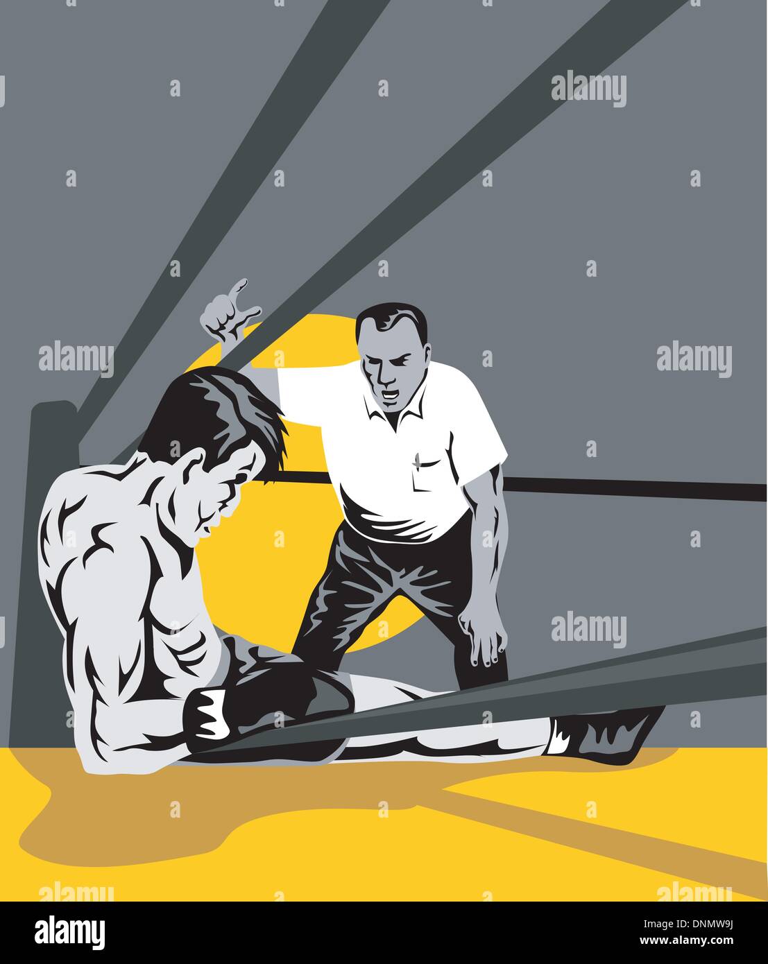 Boxing referee counting Stock Vector Images - Alamy