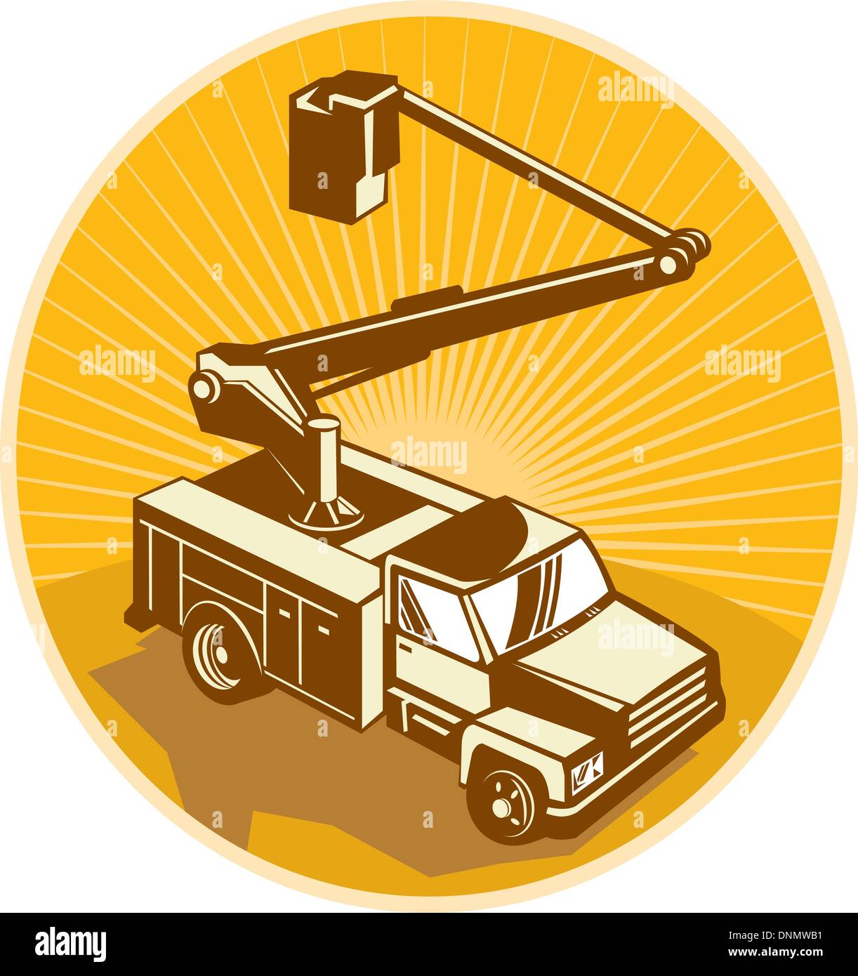 Illustration of a access crane equipment bucket truck cherry picker ...