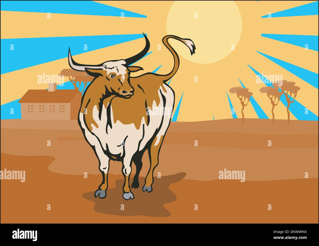 Bull farm Stock Vector Images - Alamy