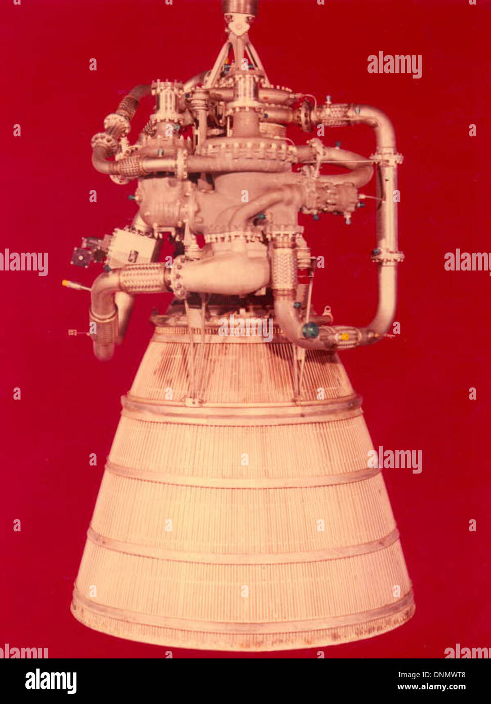 The XLR-115 hydrogen-fueled rocket engine, developed by Pratt and ...