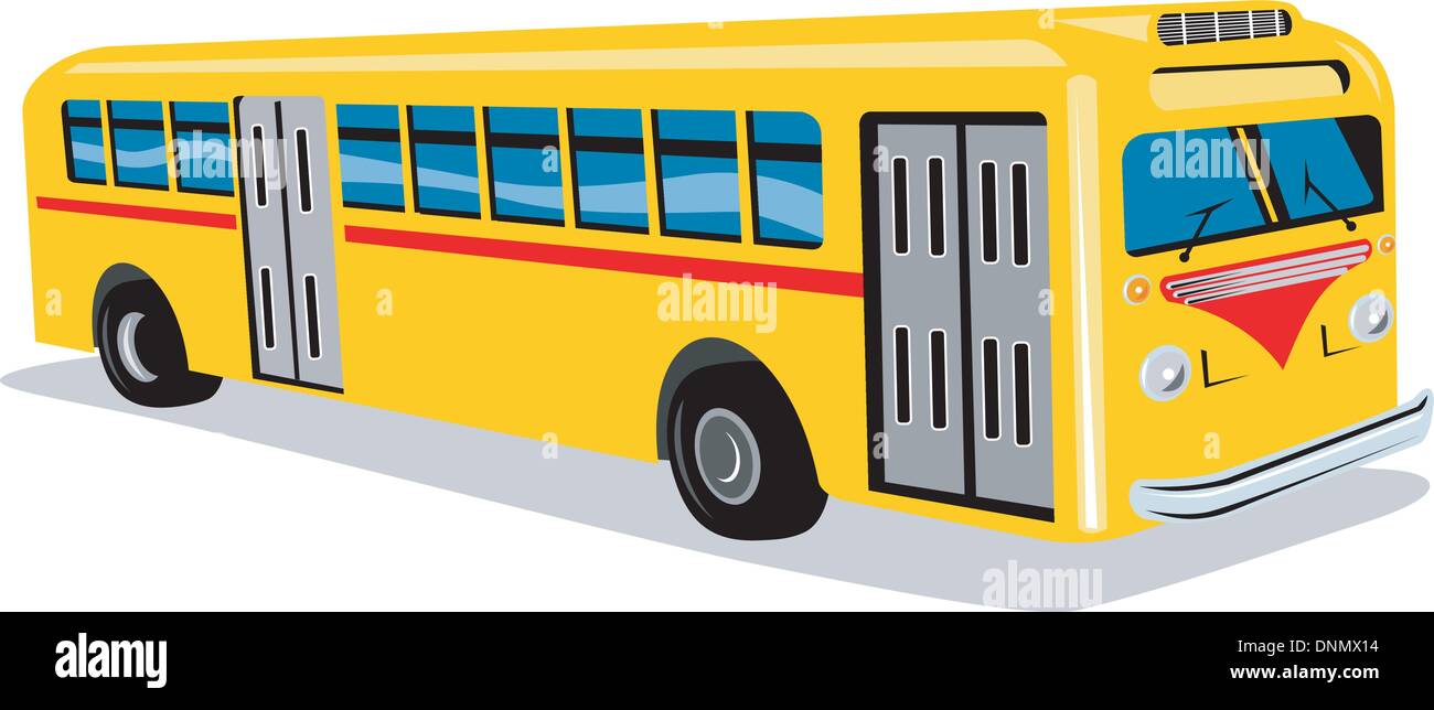 illustration of a vintage coach bus on isolated background Stock Vector ...